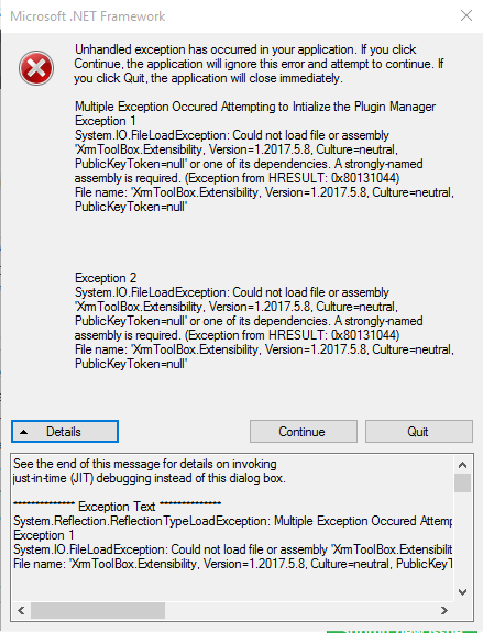 An Unhandled Exception Occurred While Opening Xrmtoolbox · Issue 704