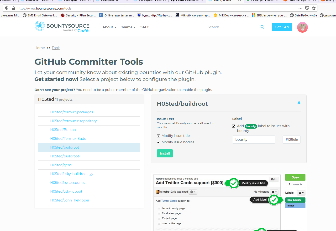 Fix the Bountsource Github Plugin / Integration Tool · Issue #1411 · bountysource/core · GitHub