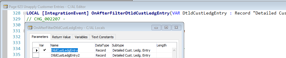 Event Request Page 623 In Function Insertentries Onafterfilterdtldcustledgentry · Issue 