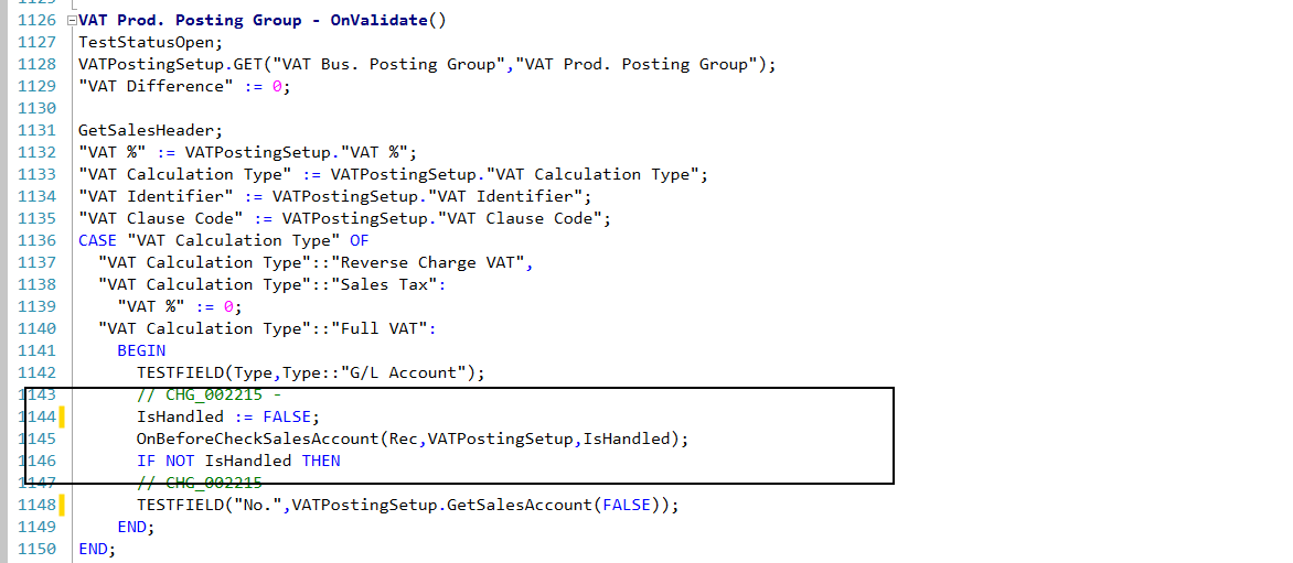 Event Request Table 37 In Onvalidate Trigger Field Vat Prod Posting Group 