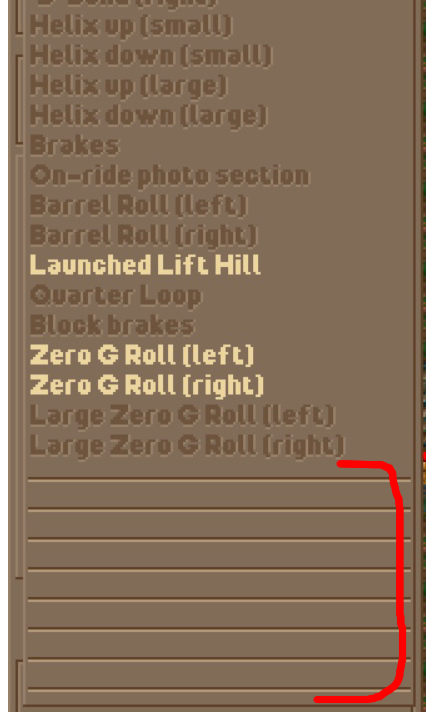 Bugged/Unavailable track pieces on Hybrid Coaster · Issue #19900 · OpenRCT2/OpenRCT2 · GitHub