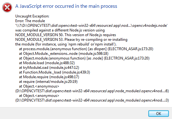 Failing in the electron builded application · Issue #325 · justadudewhohacks/opencv4nodejs · GitHub