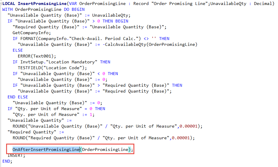 [Event REQUEST]: Codeunit 99000889_InsertPromisingLine · Issue #1258 · microsoft/AL · GitHub