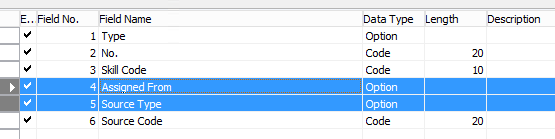 [Enum Request] Table 5956 Resource Skill- Field : 4 - "Assigned From" ; 5 - "Source Type ...
