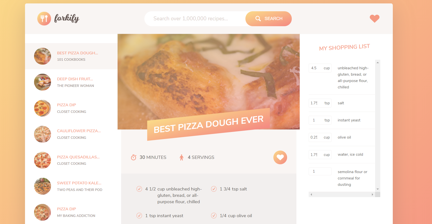 GitHub - loogark/Forkify: A recipe Viewing and saving site.