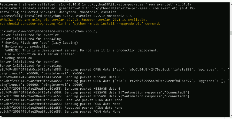 Flask-socketio is disconnected after ping/pong data None · Issue #1274 · miguelgrinberg/Flask ...
