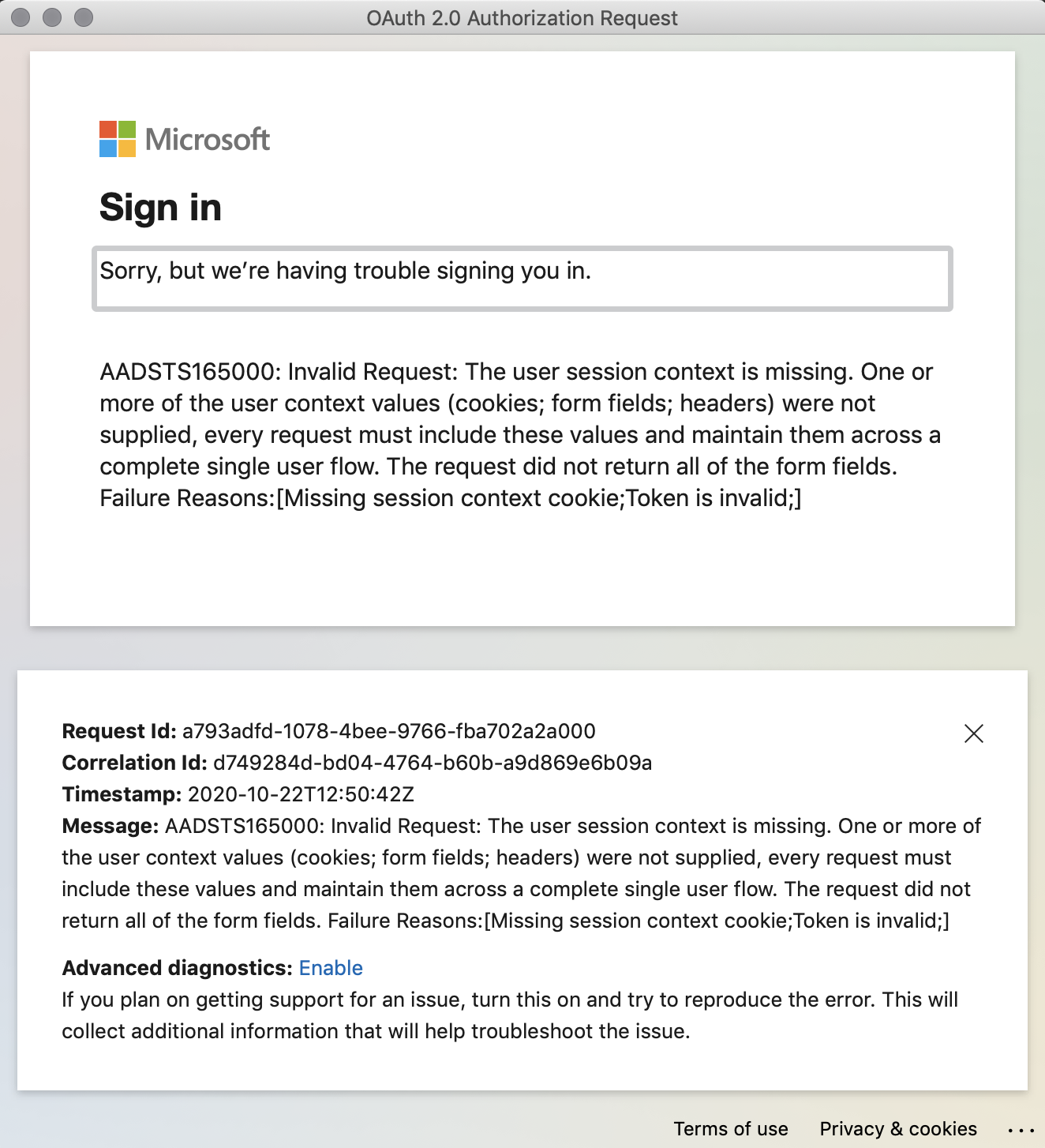 Invalid Request When Login · Issue 403 · Microsoftazure Devops