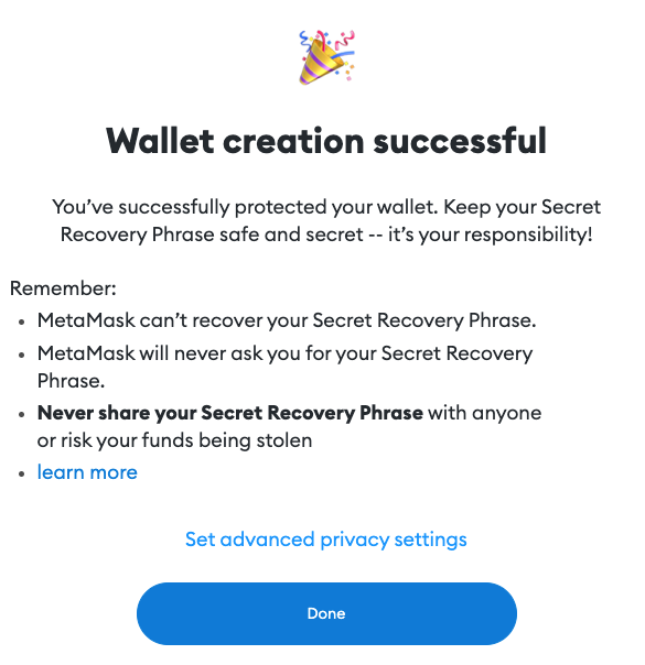 Success page · Issue #13444 · MetaMask/metamask-extension · GitHub