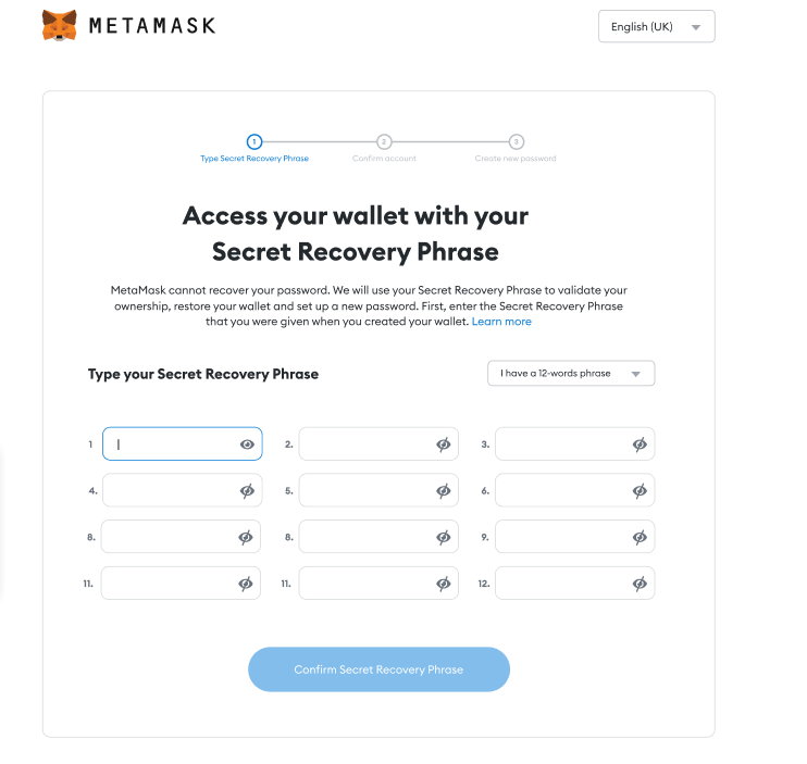Modify Import SRP page in Onboarding V2 Flow · Issue #14316 · MetaMask ...