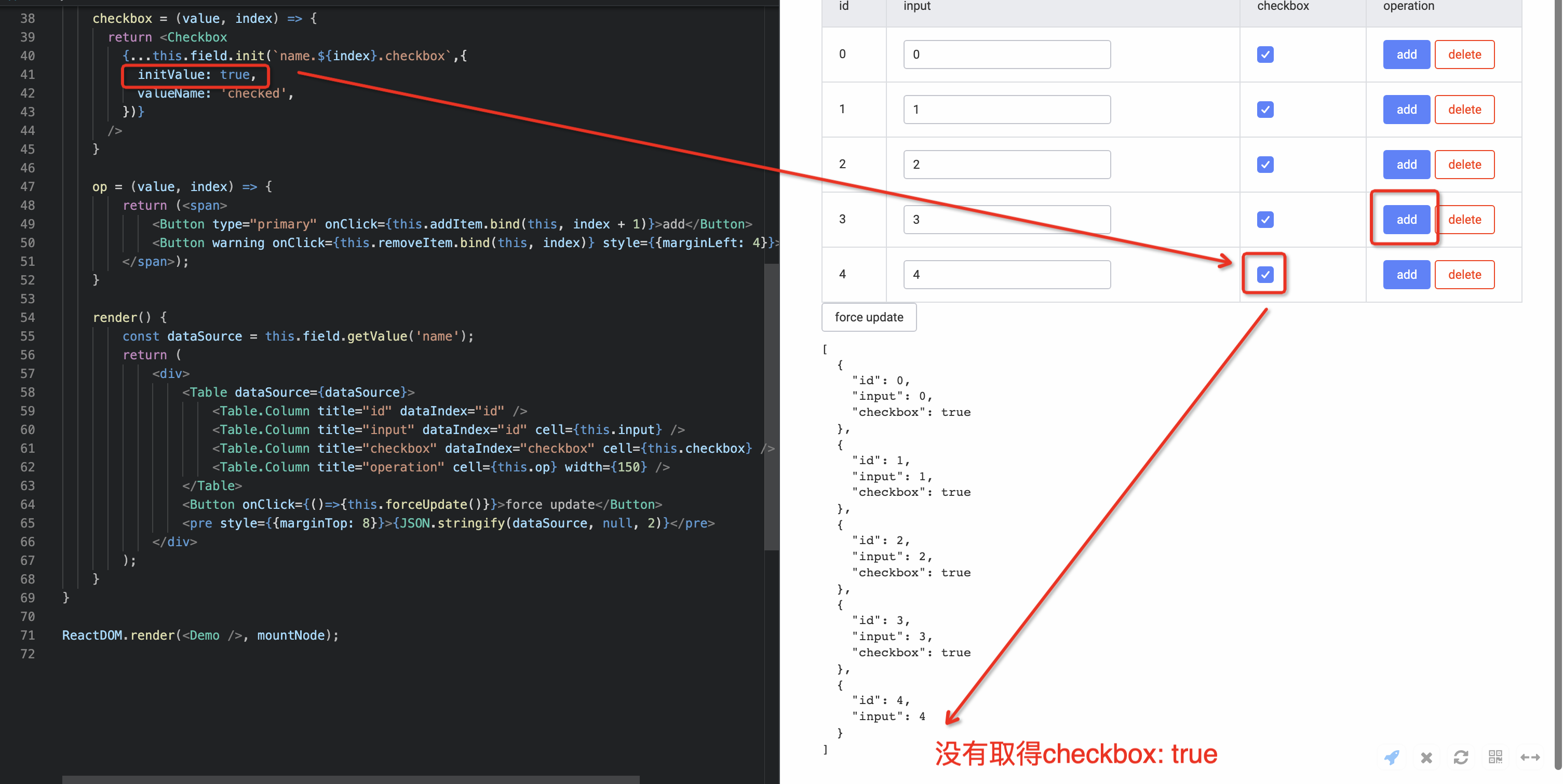 [Field]field无法取得在list里的checkbox默认值 · Issue #4230 · alibaba-fusion/next · GitHub
