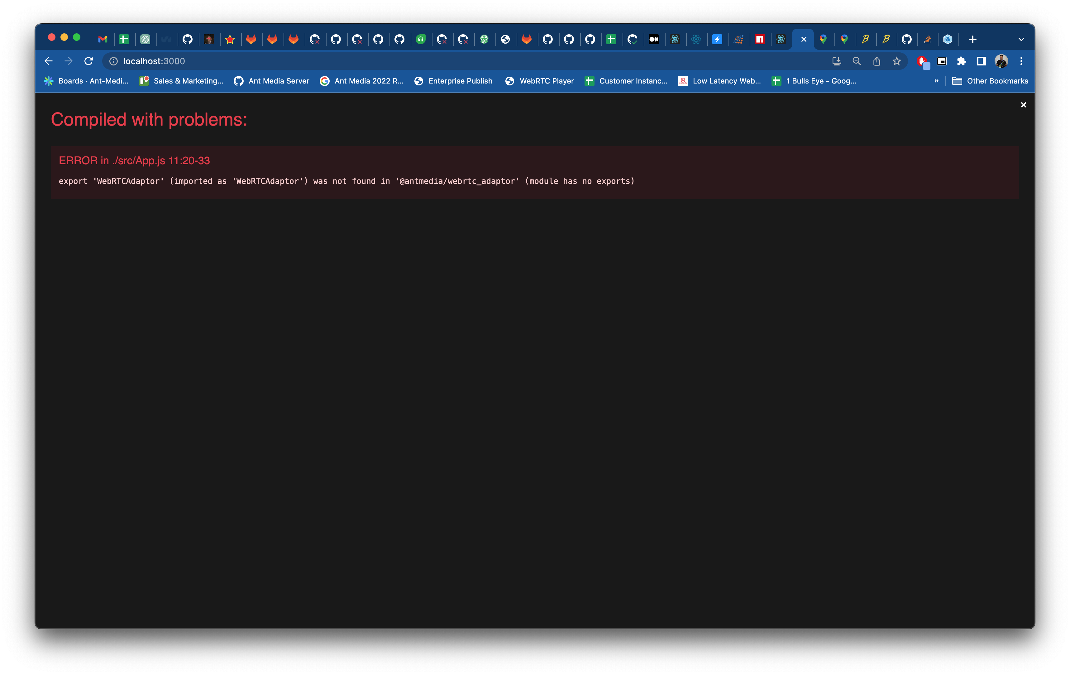 JS SDK 2.6.1 - export 'WebRTCAdaptor' (imported as 'WebRTCAdaptor') was not found in '@antmedia ...