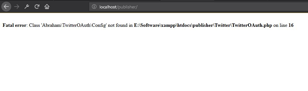 Fatal error: Class 'Abraham\TwitterOAuth\Config' not found in … · Issue #586 · abraham ...