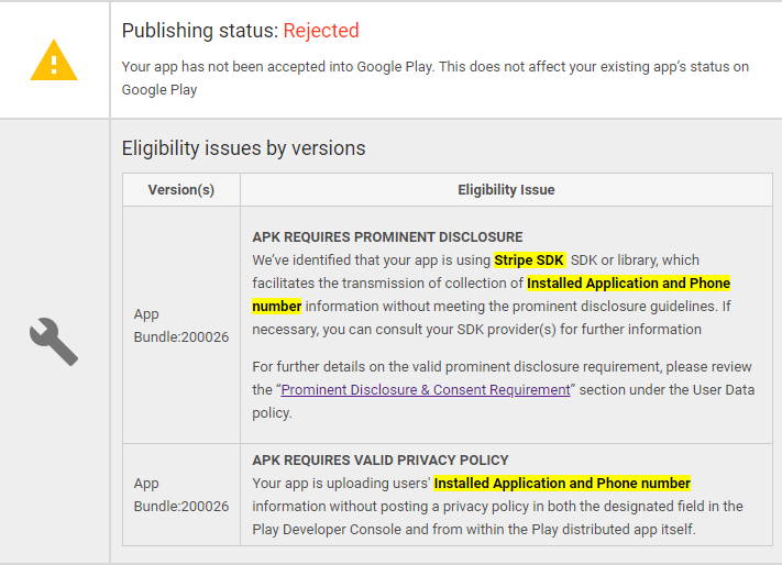 Google rejected the app with Stripe SDK · Issue #474 · flutter-stripe ...