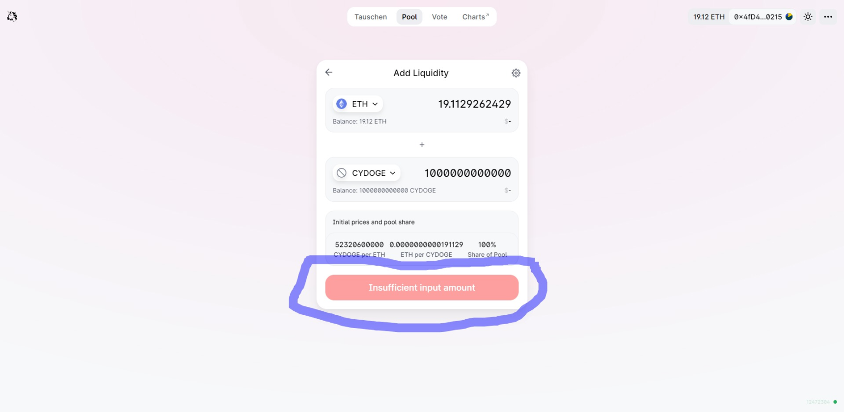 insufficient input amount when adding liquidity to v2 for a new token · Issue #1662 · Uniswap ...
