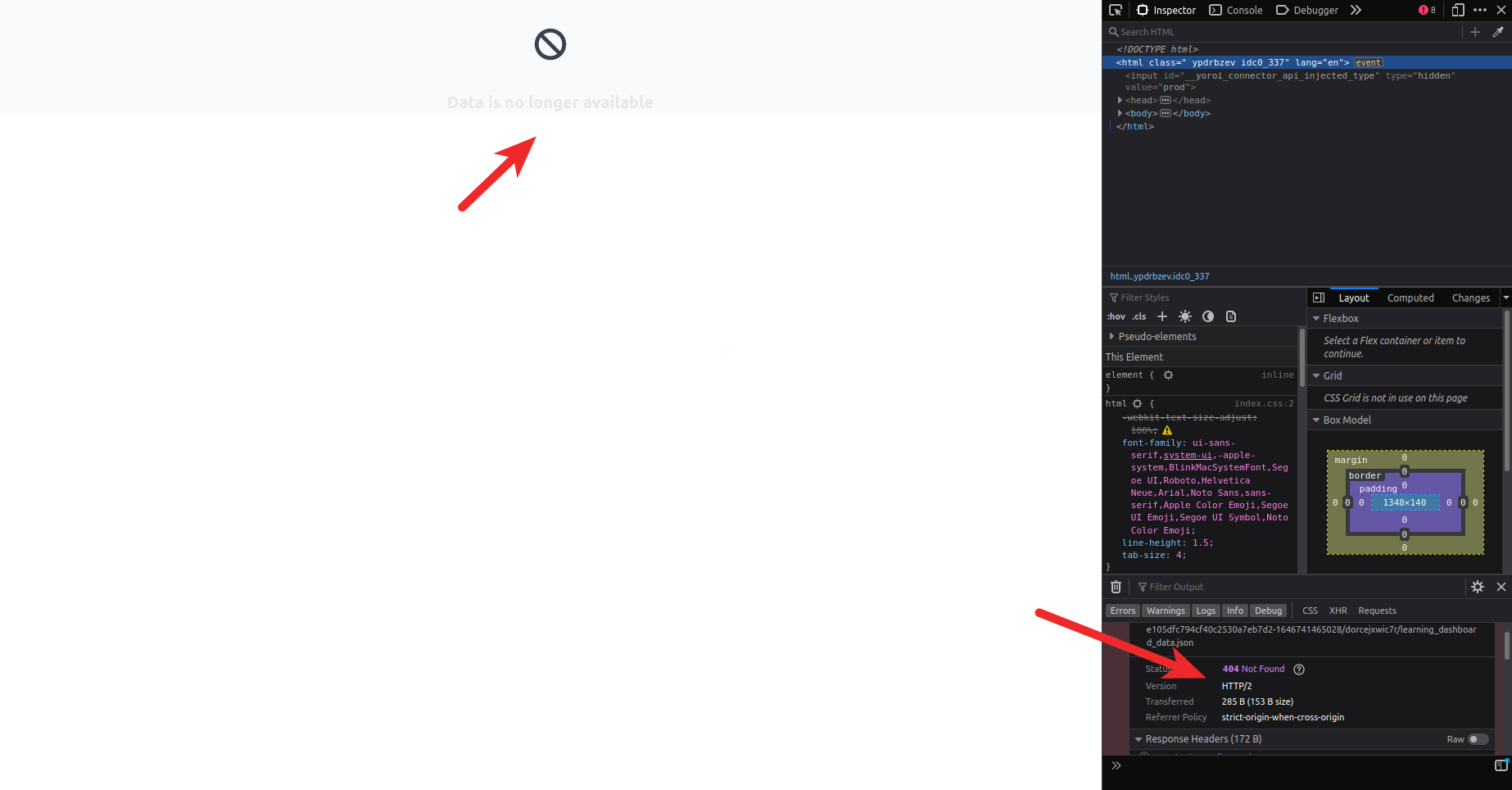 Learning dashboard - no data (Data is no longer available) · Issue ...