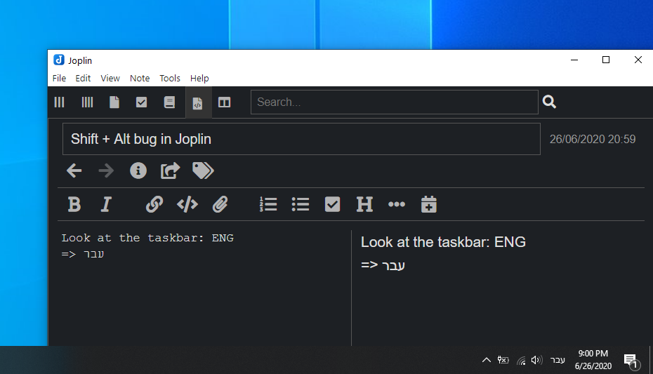 Alt keyboard shortcut is inconsistent with Windows' Shift + Alt · Issue ...