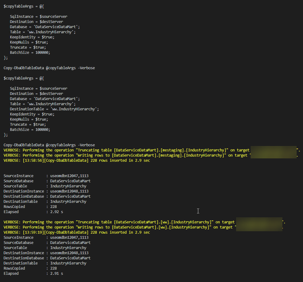 Copy Dbadbtabledata Doesnt Copy To Correct Table If 1 Table With Same Name In Different