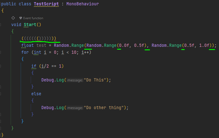 Round and square brackets highlighting stop working when starting edit ...