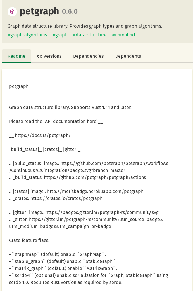 Broken README in crates.io · Issue #453 · petgraph/petgraph · GitHub