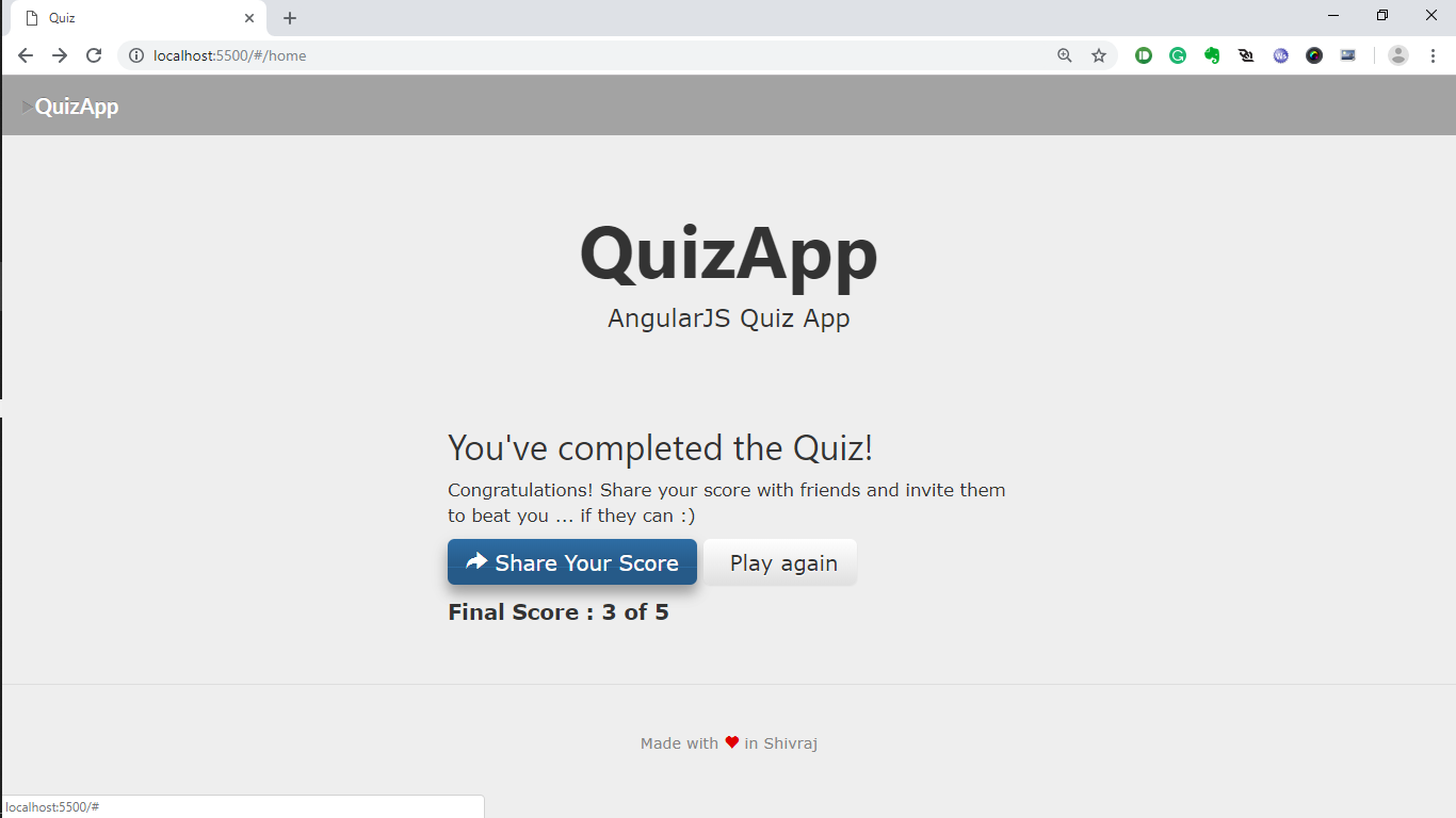 GitHub - ShivrajMohite/Quiz-Application: I have create single page Quiz ...