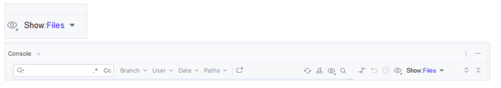 Show 'Files' menu in commit changes panel doesn't fit the color scheme ...