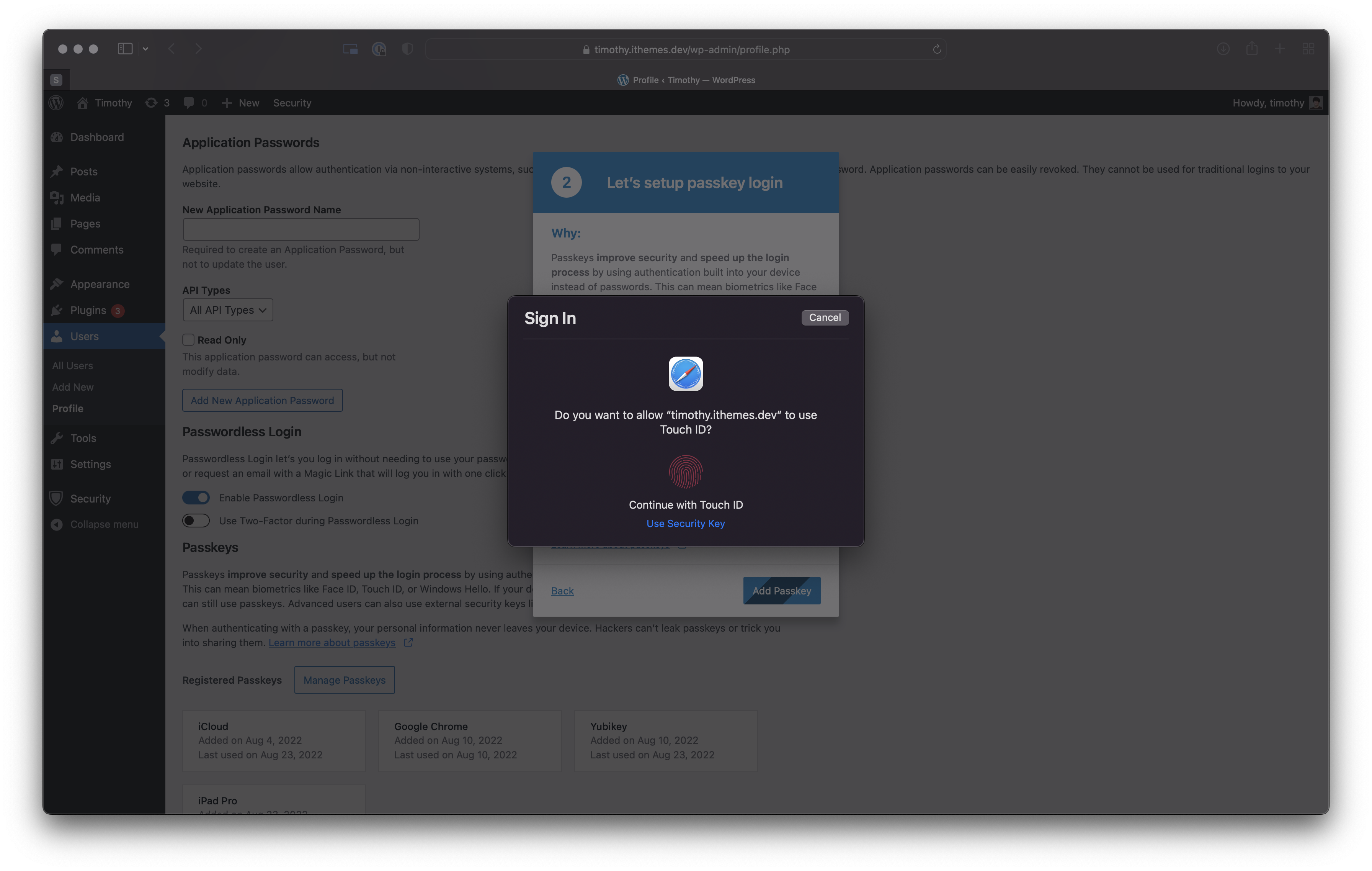 Using Passkeys On Mac Computer IThemes Help Center