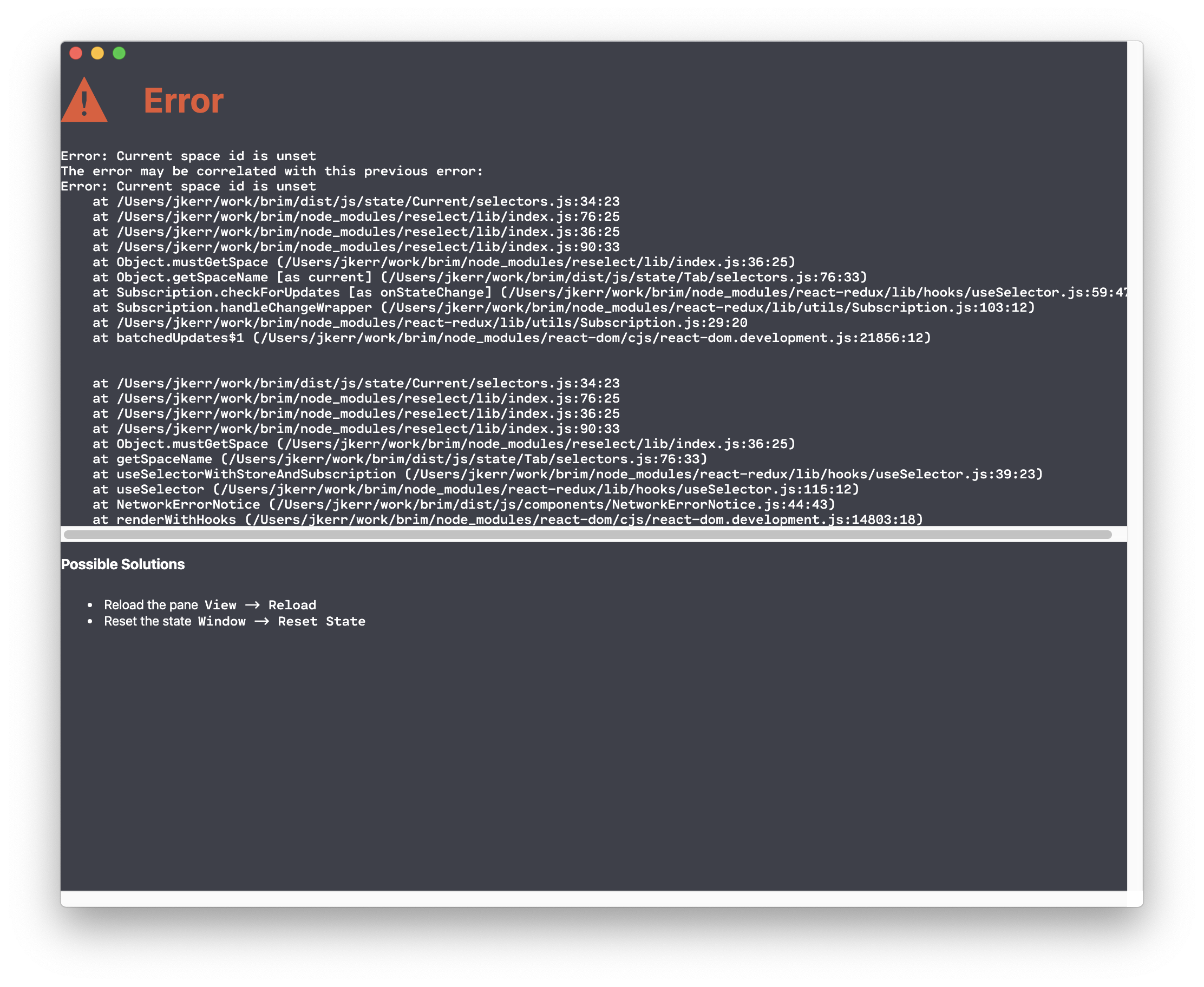 Crash when no current space and network error · Issue #1048 · brimdata/zui · GitHub