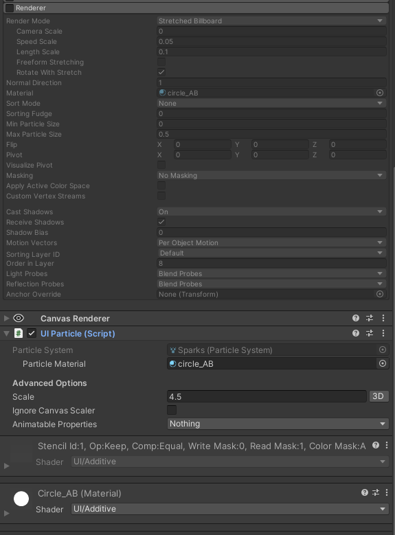 Particles with shape on and stretched billboard renderer not showing · Issue #84 · mob-sakai ...