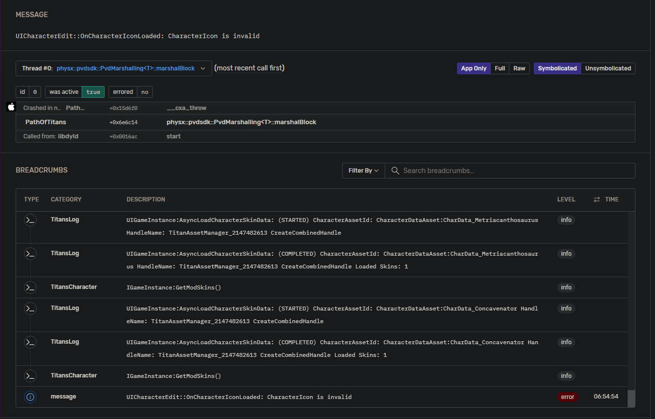 Unreal Engine Native Wrong thread / callstack · Issue #978 · getsentry/sentry-cocoa · GitHub