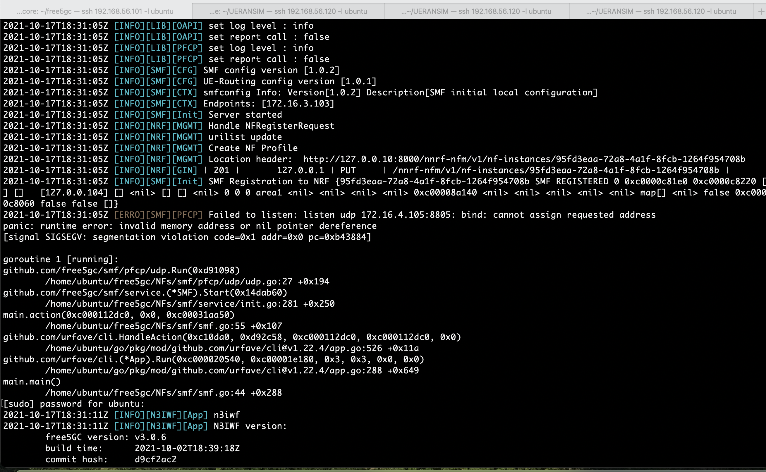 Failed to listen: listen udp, panic: runtime error: invalid memory ...