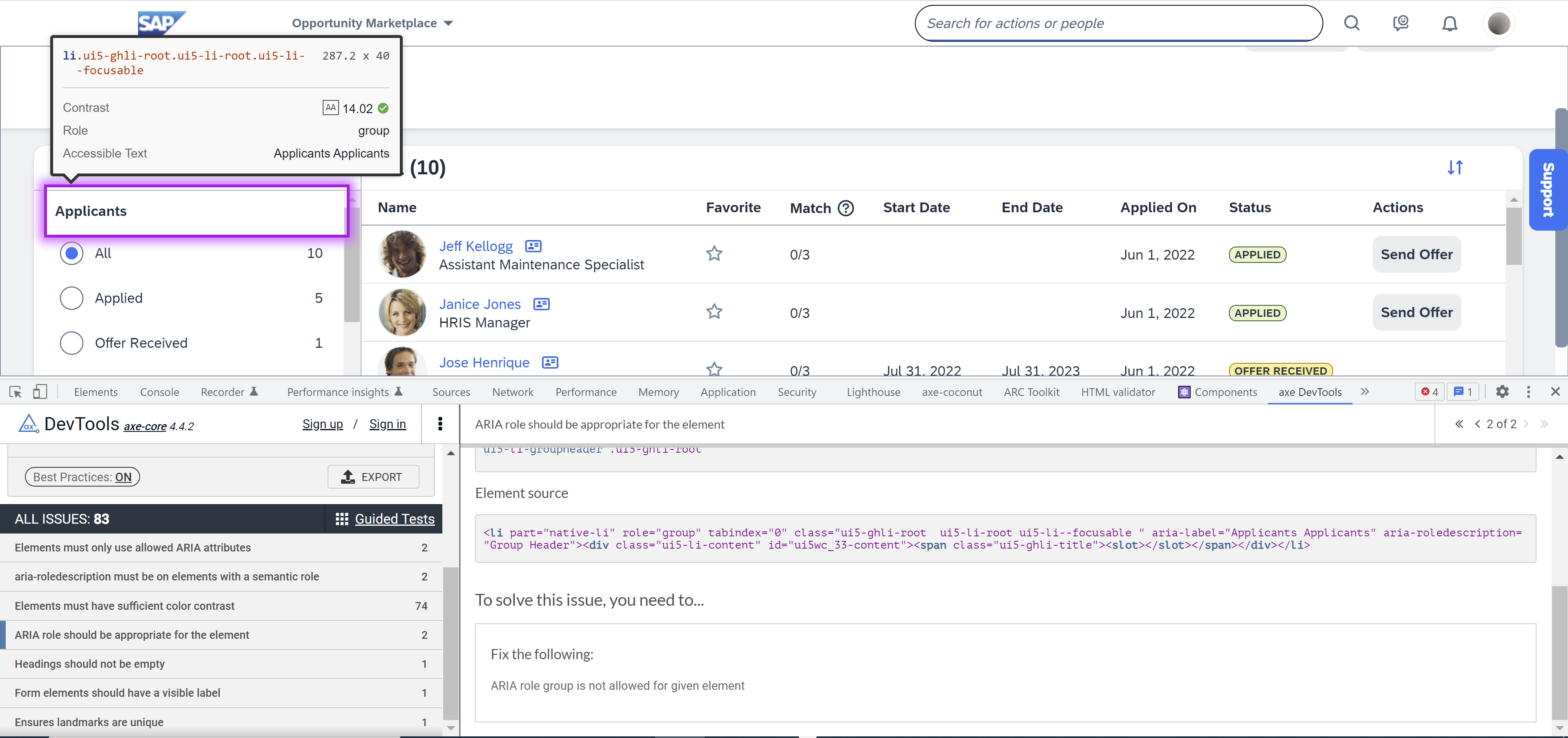 A11y - role="group" given to which is incorrect markup · Issue #5400 · SAP/ui5-webcomponents ...