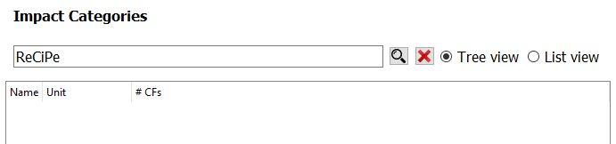 len 4 tuple impact category breaks impact category tree view in Dev ...