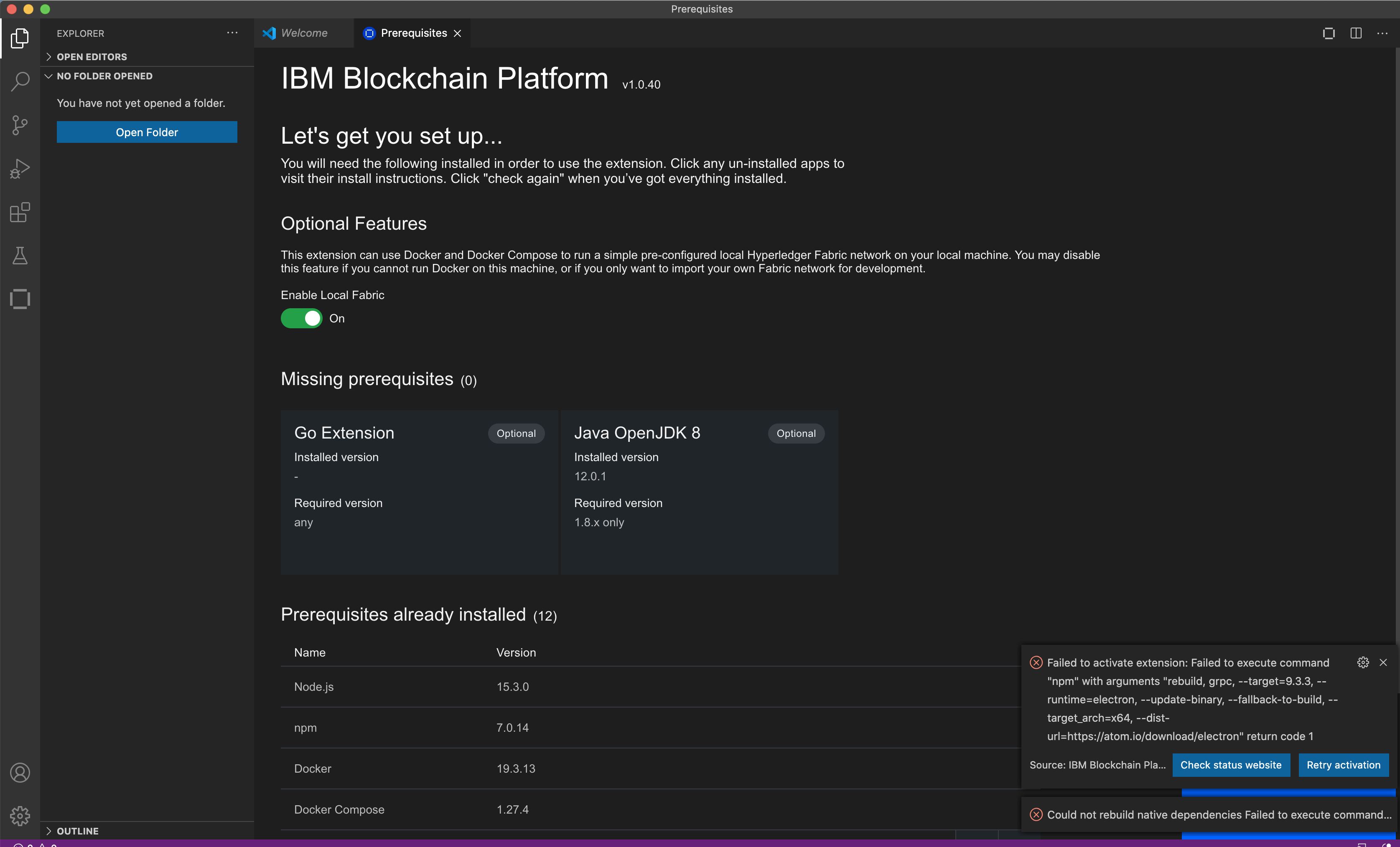 Failed to Create new project · Issue #2831 · IBM-Blockchain/blockchain-vscode-extension · GitHub