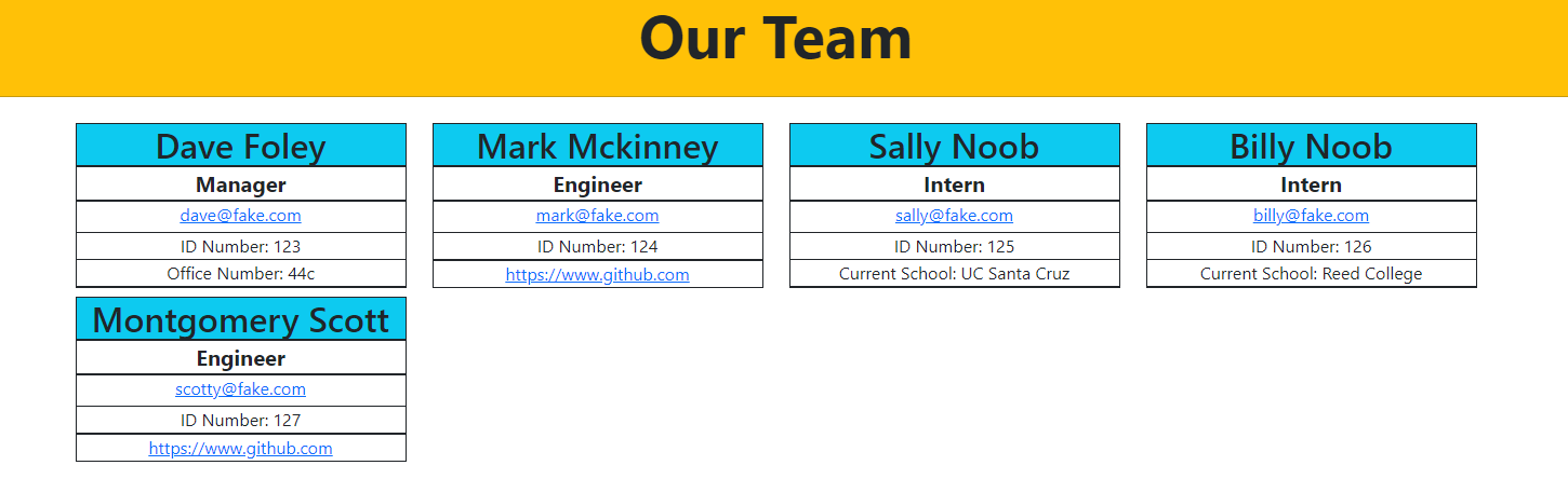 GitHub - GiantRobot76/TeamProfileGenerator