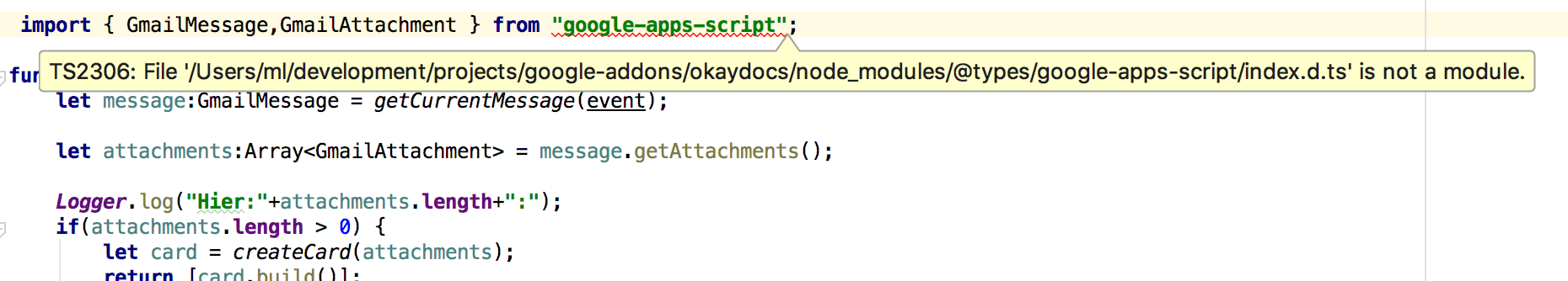 IntelliJ creates import statements which fail on runtime after (ts ...