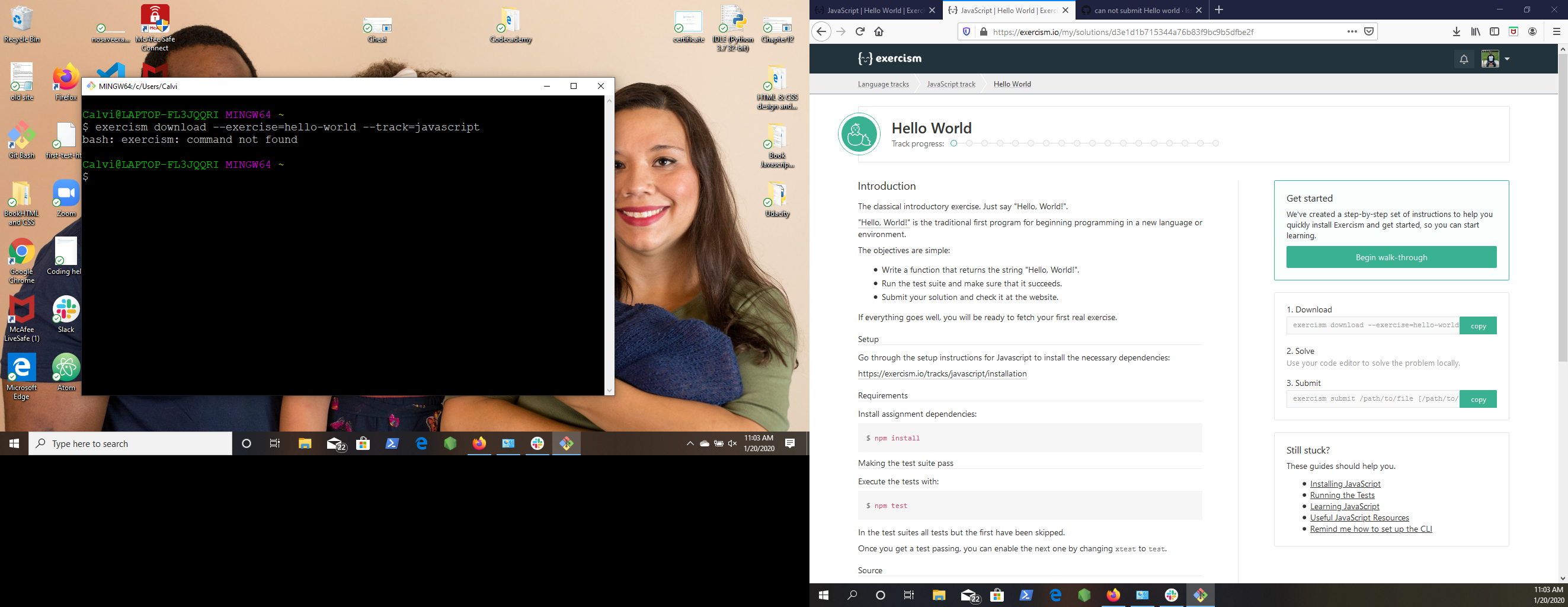 Can Not Submit Hello World · Issue 5169 · Exercism Exercism · Github