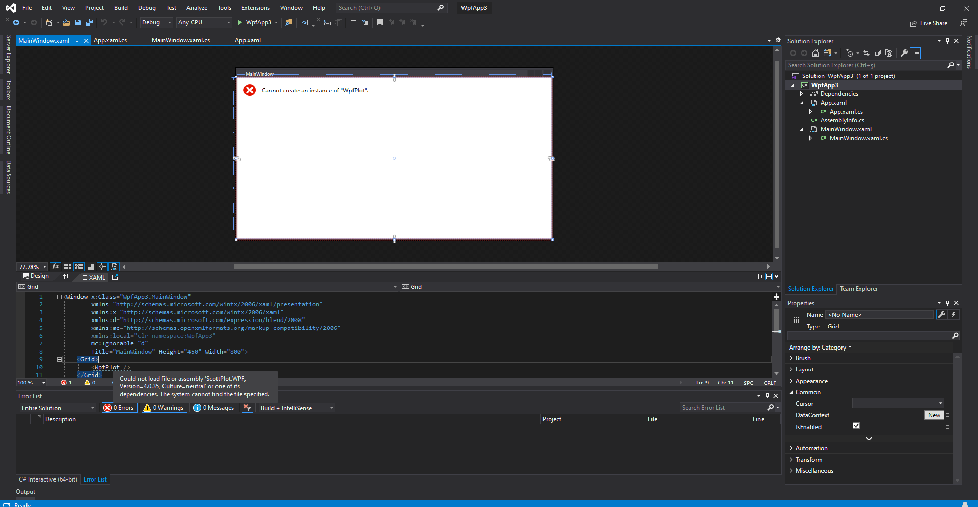 WpfPlot fails to load in Visual Studio when using .NET Framework · Issue #473 · ScottPlot ...