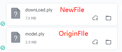The PLY file becomes larger when it is rendered and output through ...