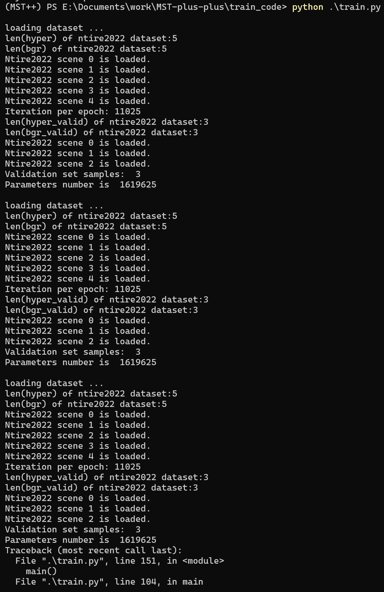 数据多次导入 · Issue #31 · caiyuanhao1998/MST-plus-plus · GitHub