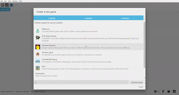 Create a new game dialog: important configuration is offscreen · Issue #1503 · 4ian/GDevelop ...