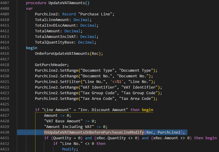 [Event Request] Table 39 "Purchase Line" - OnUpdateVATAmountsOnBeforePurchaseLineModify · Issue ...