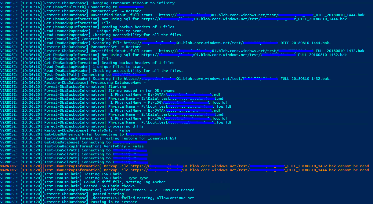 Restore Dbadatabase And Azurecredential · Issue 3734 · Dataplat Dbatools · Github
