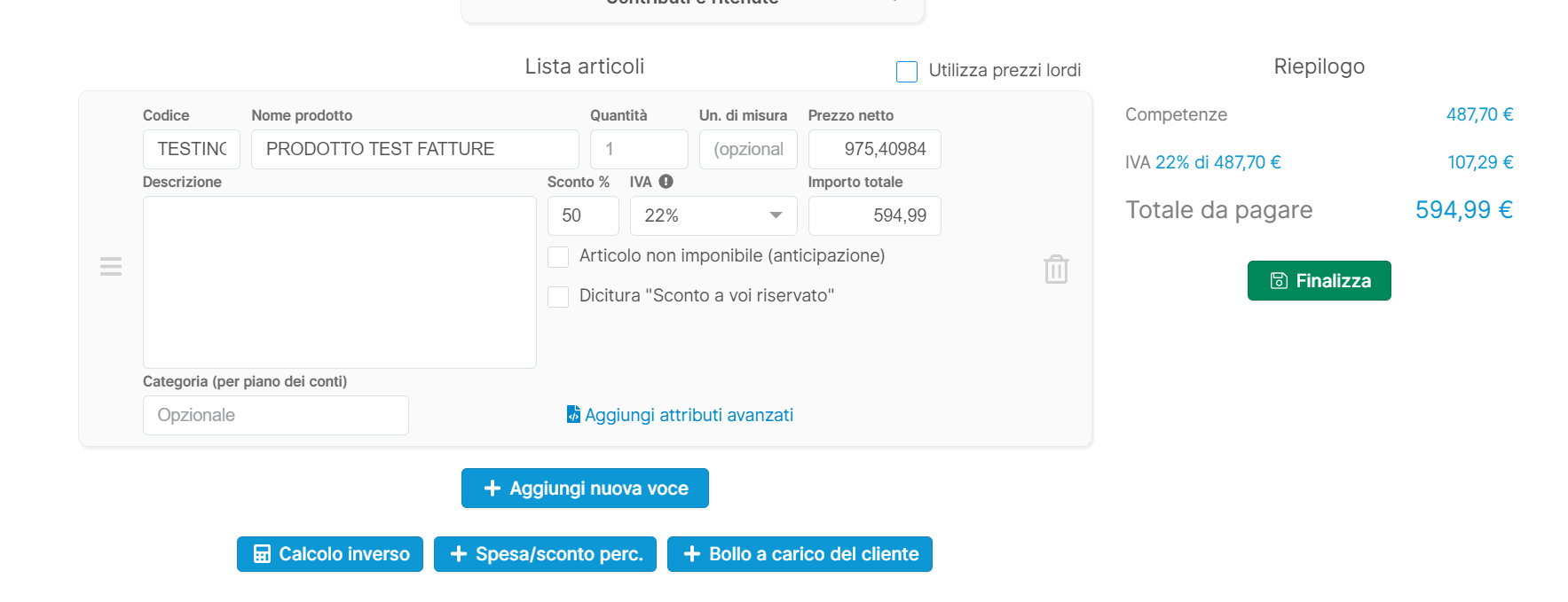 Totale errato su Fatture in Cloud · fattureincloud api · Discussion #109 · GitHub