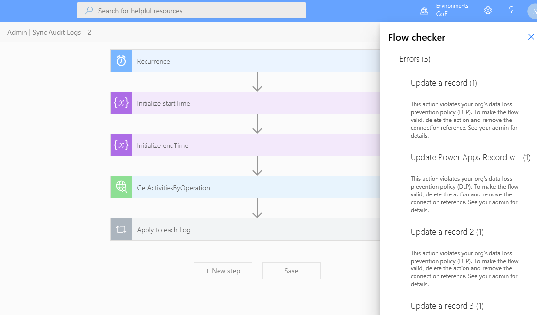 Cannot turn on Flow "Admin | Sync Audit Logs - 2" · Issue #431 · microsoft/powerapps-tools · GitHub