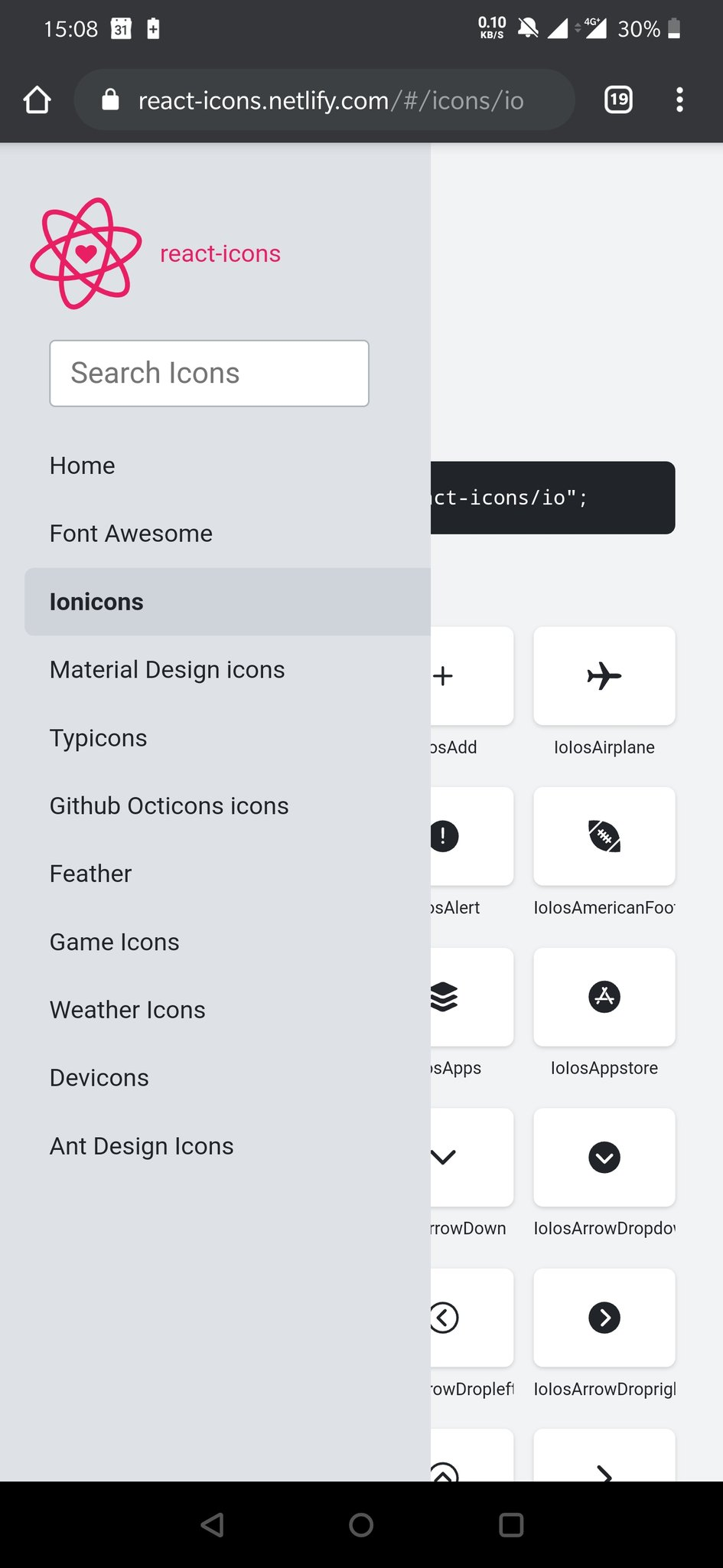 The menu does not collapse on mobile · Issue #290 · react-icons/react ...