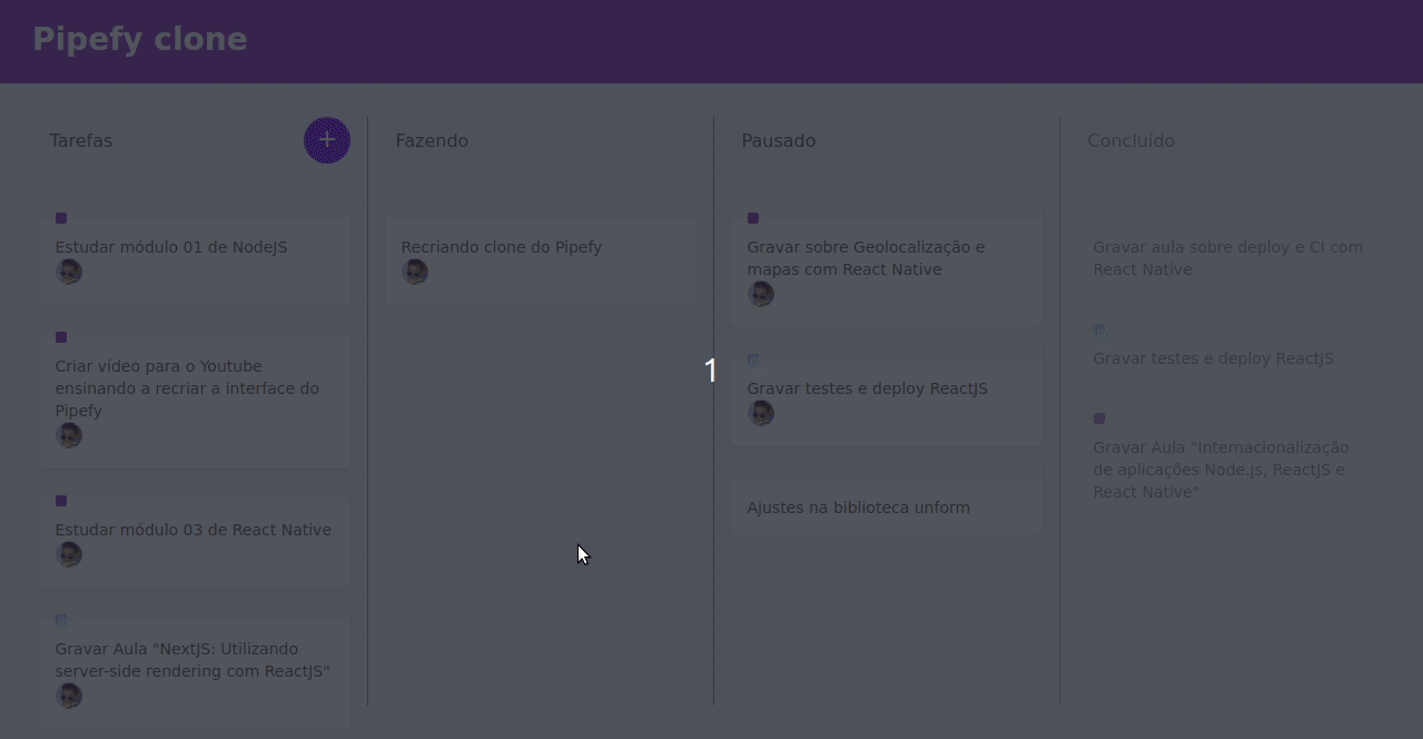 GitHub - mathvalenza/pipefy-clone: Clone of pipefy for studying purpouse using React
