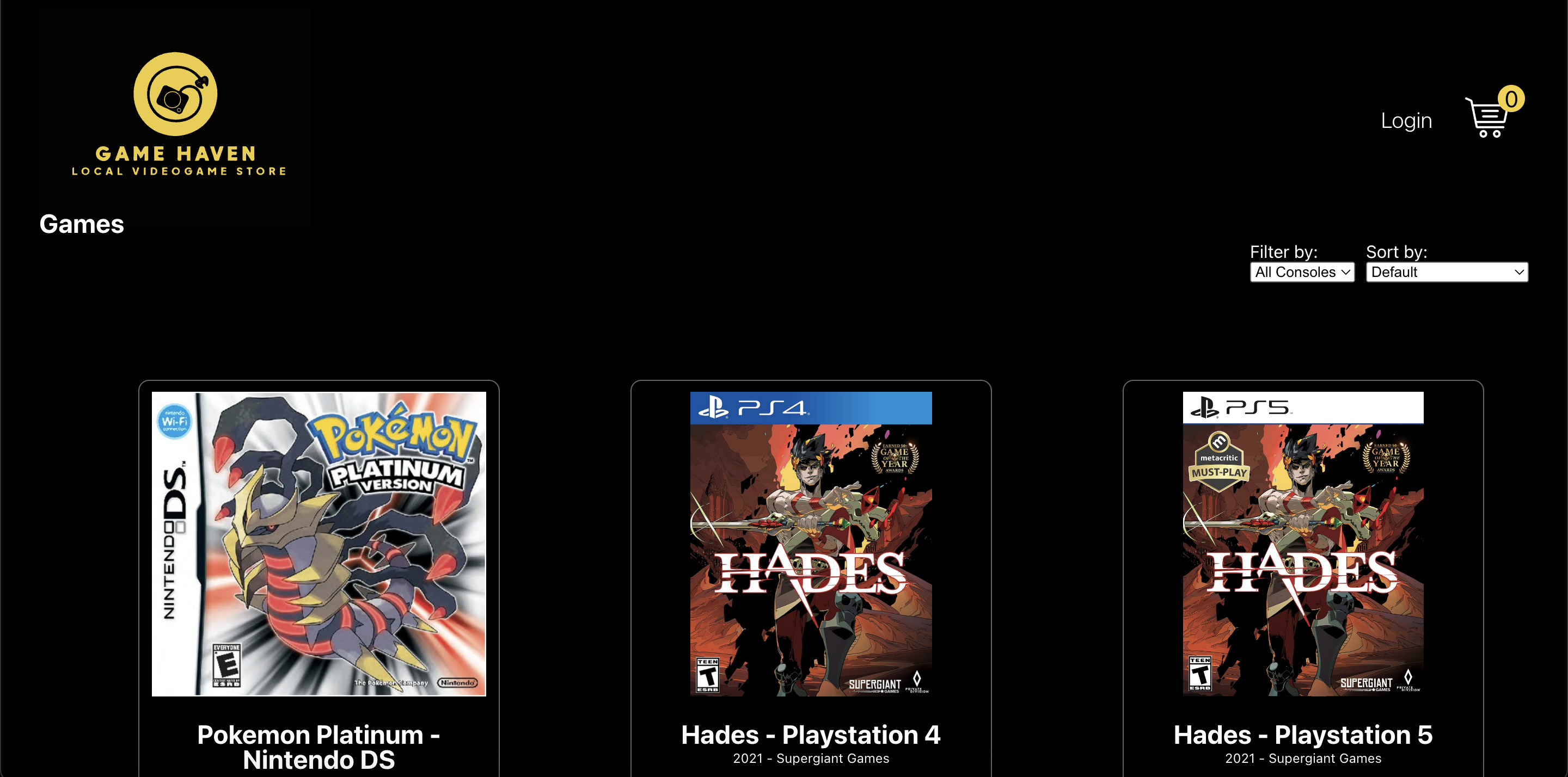 GitHub - menonsid2003/GameStore-Website: final project for database design. Full backend ...