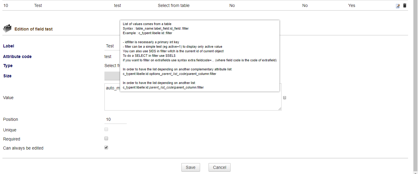 Bug: Vers 6.0.4: Extrafields Class > Function showInputField > (cascading) Select from Table ...