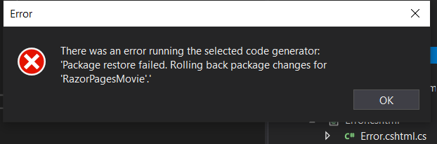 Im Having Error Following The Razor Page Creation Tutorial · Issue 17110 · Dotnetaspnetcore 