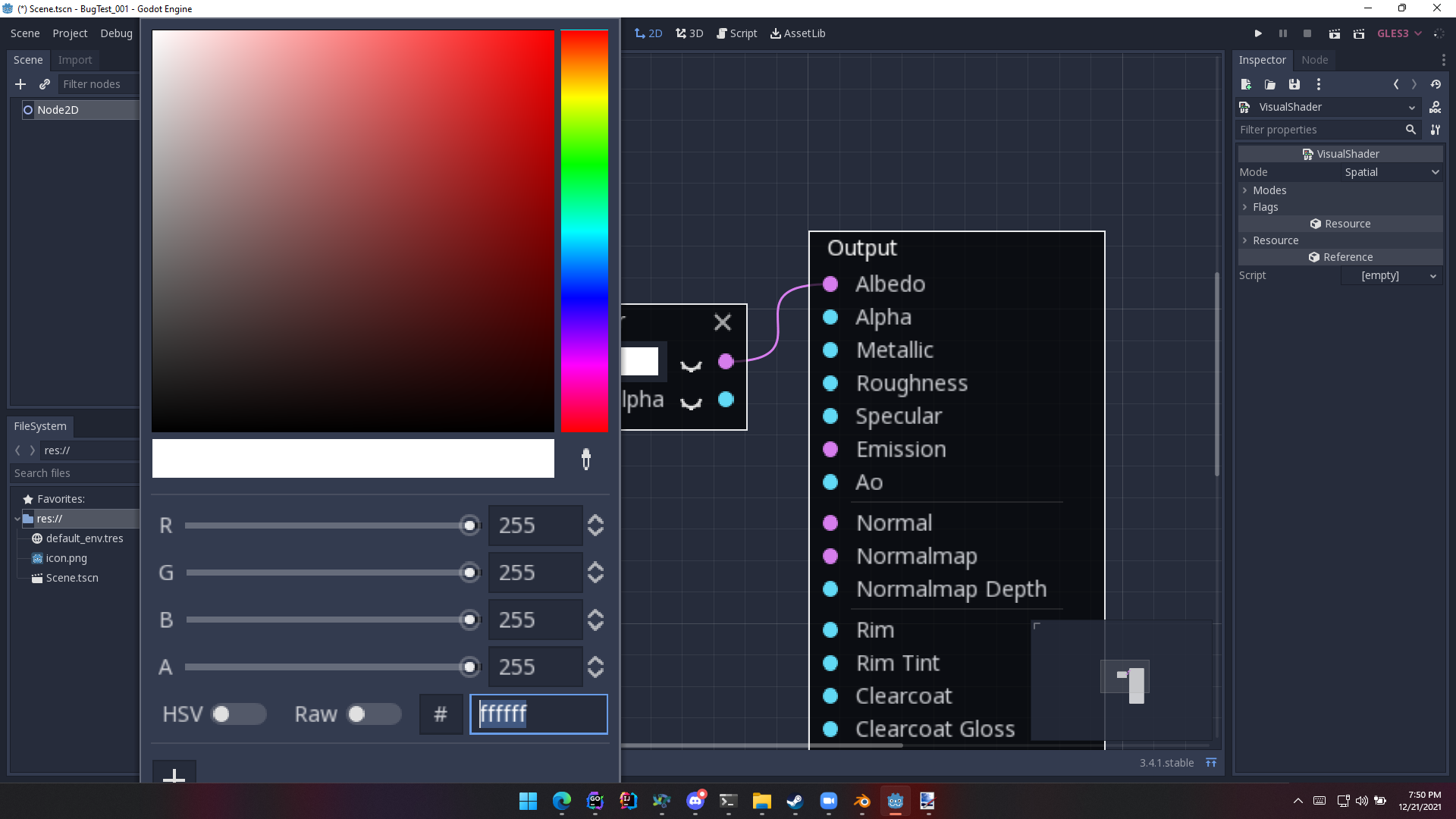 ColorPicker in VisualShader is scaled based on zoom · Issue #56147 · godotengine/godot · GitHub